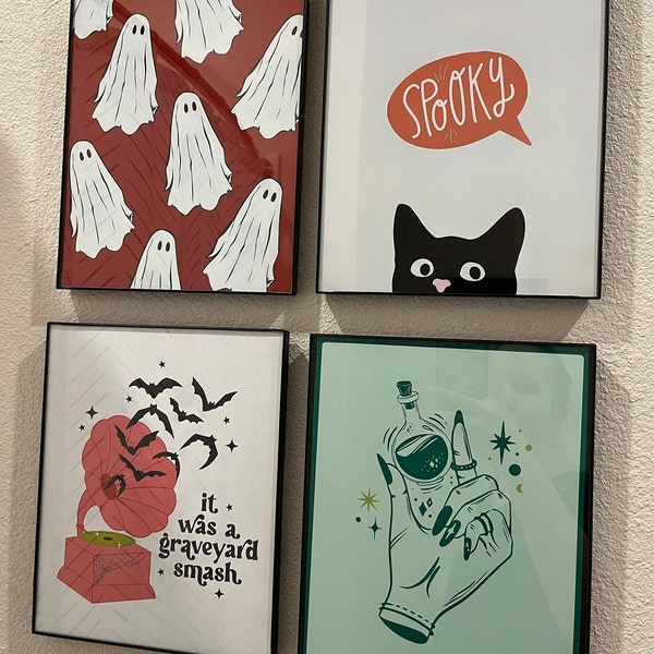 Pink Groovy Flowers Print, Boho Wall Art, Flower Prints, Groovy ...