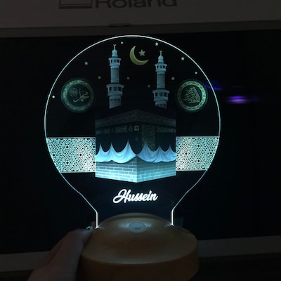 Kaaba With Name Night Lamp, İslamic Room Decor, Gift for Muslim Friend ...