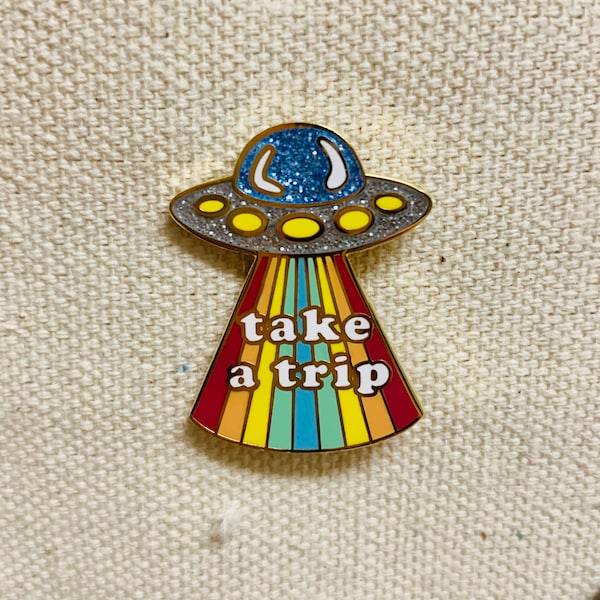 Take a Trip UFO Enamel Pin - Space, Alien, Trippy - Hat Pin ...