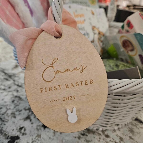 Kid Easter Basket Tag Custom Easter Basket Stuffer Basket Name Tag ...