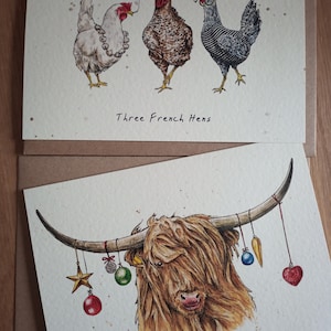 Highland Cow Card Cute Christmas Card Cow Christmas Card Funny Cow Card ...