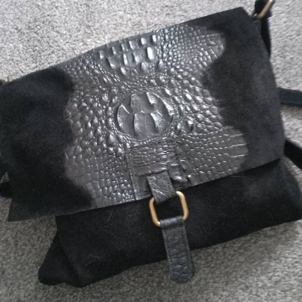 Denim Blue Real Suede Leather Hobo Bag Real Leather Shoulder Bag Blue ...