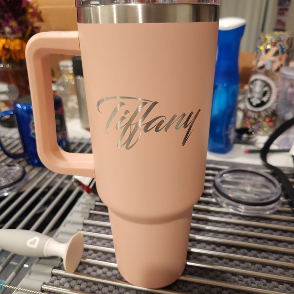 Personalized 40oz Tumbler, Custom Engraved Travel Mug With Handle ...