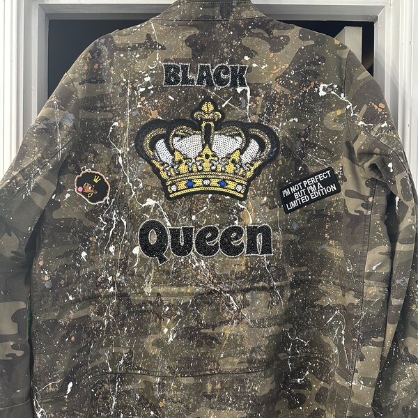 NEW, Blinged Out "black Queen" Rhinestone Patch With Adhesive ...