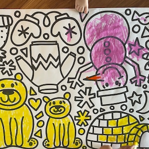 GIANT 10-foot WINTER Coloring Page Banner Coloring Poster Winter ...