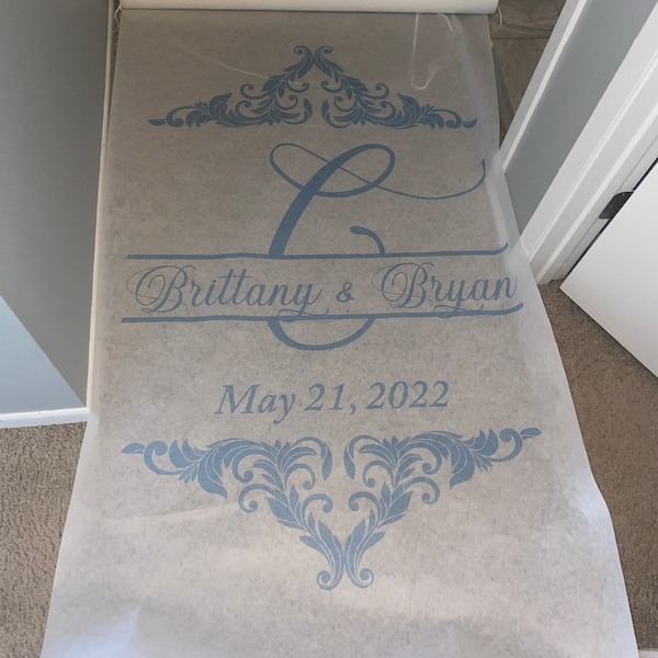 Custom Personalized Aisle Runner Wedding Aisle Runner MAE32/ENT Plain ...