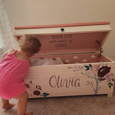 Toy Box NEW HINGES Toy Bin Kids Toy Chest Wood Toy Box - Etsy