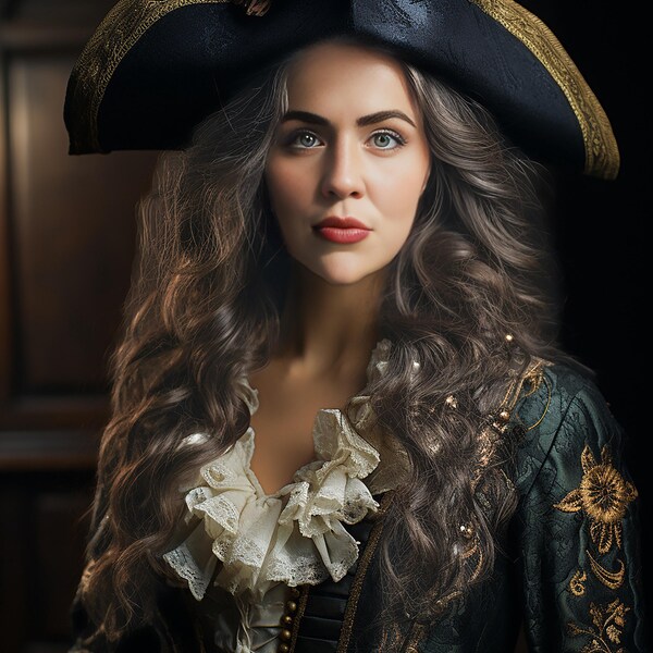 Custom Pirate Woman Portrait From Photo, Jack Sparrow, Pirates of the ...