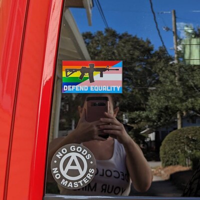 AR-15 Defend Equality Trans/lgbtq Gay Pride Flag and Rifle Decal ...