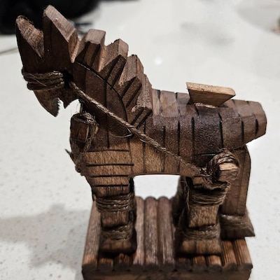 Wooden Vintage Troia Horse, Troy Horse Figurine, Trojan Horse, Ancient ...
