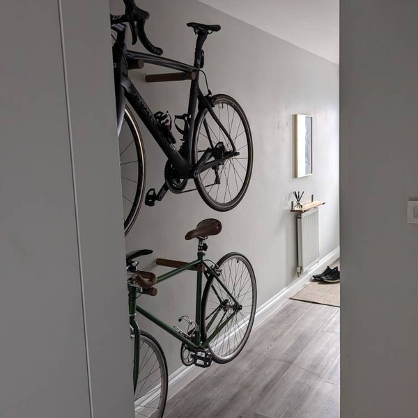 Copenhagen Wall Mount Bike Rack / Indoor Bike Storage / Wall Bike Hooks ...