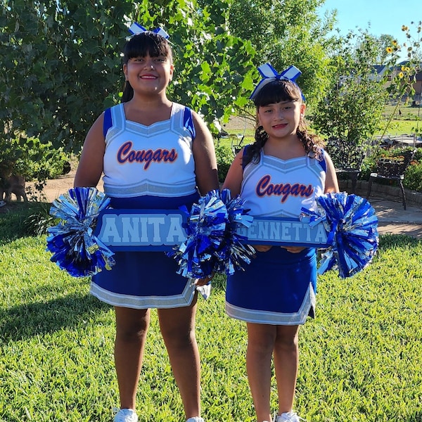 Pom Pom Sign Custom Cheer Stick - Game Day Signs - Custom Acrylic Cheer ...