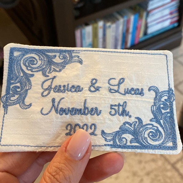 Personalised Wedding Dress Label Something Blue Idea Sentimental Bride ...