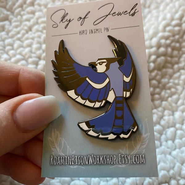 Blue Jay Hard Enamel Pin: Art Deco Songbird - Etsy