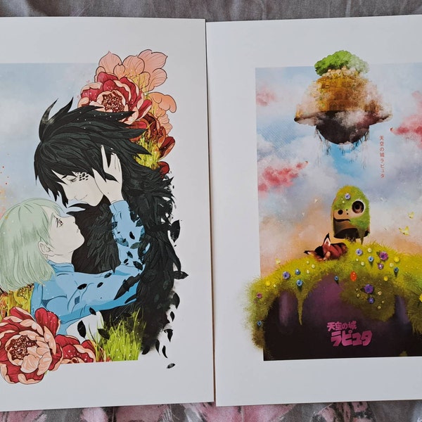 Floral Anime Inspired Art Print - Etsy