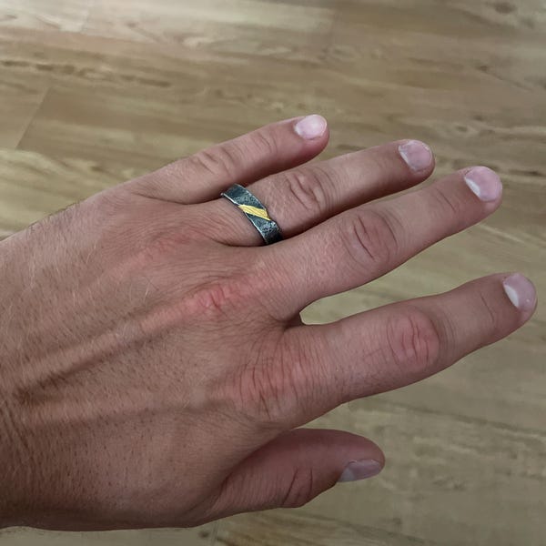 Kintsugi Wedding Ring Set – His and Hers Rings in 999 Silver and 24K Gold | Handmade Japanese ...