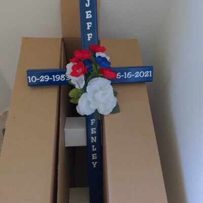 STEEL Infant Cross With Bear Figures// Infant Grave Marker// - Etsy