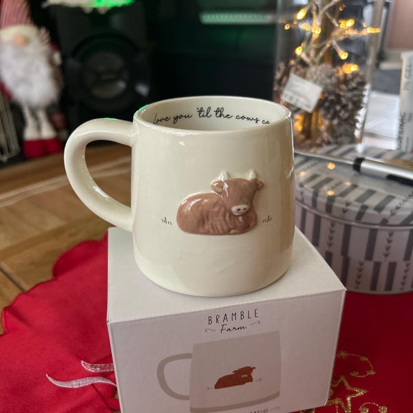 Highland Cow Stoneware Mug | Bramble Farm Gift Boxed Cup - Etsy