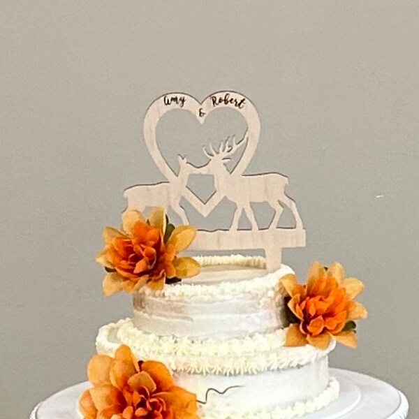 Her Buck His Doe Wedding Cake Topper,deer Cake Topper,stag and Doe Cake ...