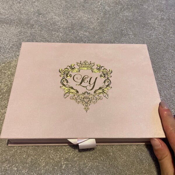 Wedding Invitation Box - Powder Pink Velvet - Acrylic Invitation in ...