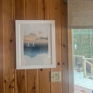 Linocut Sea Ocean Japan Retro Wave Waves Line Print Linocut Waves ...