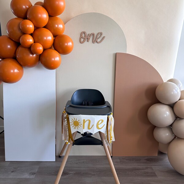 Neutral One Sun High Chair Banner, Muted Earth Tone First Birthday ...