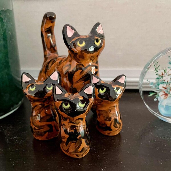 Tortoiseshell Cat Cake Toppers, Wedding Decor, Tortie Figurines ...
