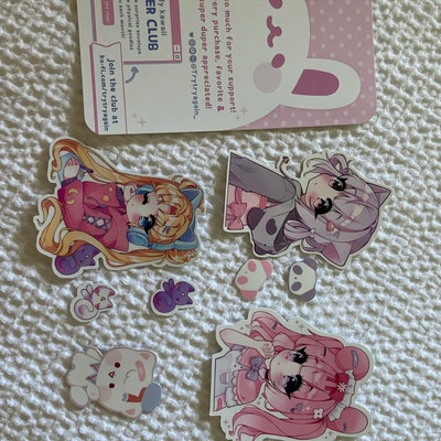 Panda Hoodie Turning Anime Girl Waterproof Vinyl Sticker Pack Laminated ...