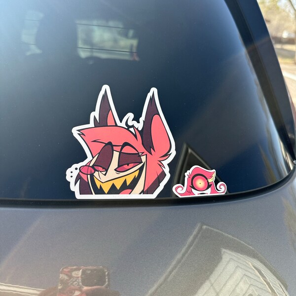 Alastor Car Window Peeker Sticker Hazbin Hotel Peeper Window Decal ...