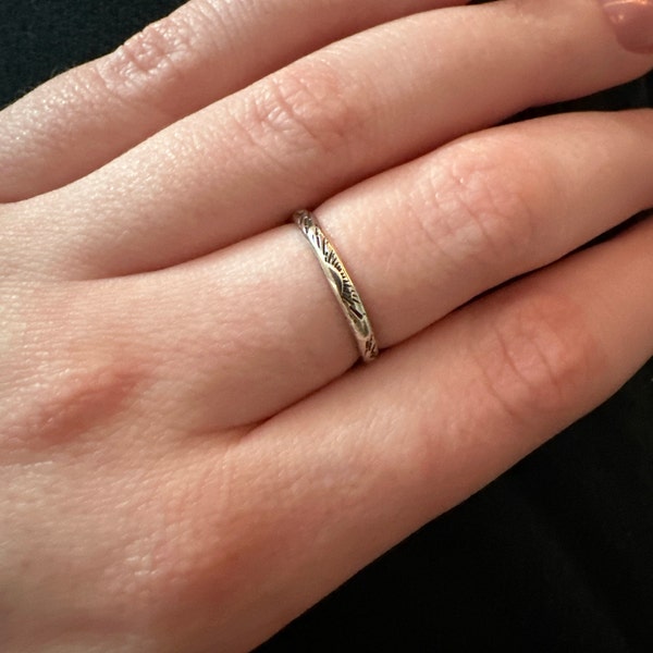 Sunrise Sunset Ring, Stamped Stacking Ring, Sterling Silver, Celestial ...