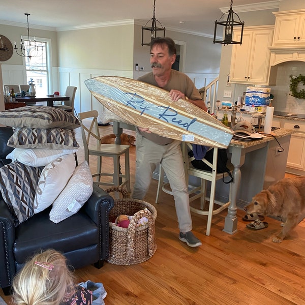 Personalized Surfboard Name Sign - Handcrafted Wood Surfboard Wall Art ...