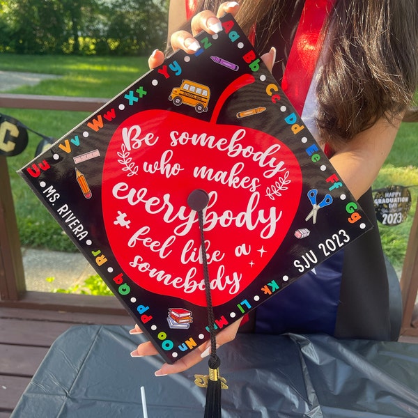 Printed Future Teacher Grad Cap Topper, Funny Grad Cap Topper, Custom ...