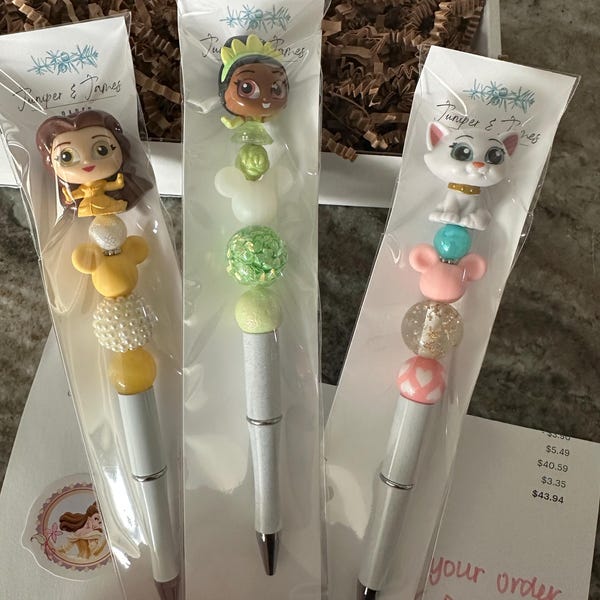 Encanto Inspired Autograph Pen, Beaded Ballpoint Pen With Disney ...