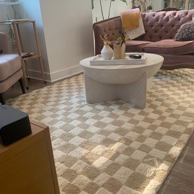 Handmade Checker Rug, Jute Kilim Checkerboard Rug, Home Decor Checkered ...