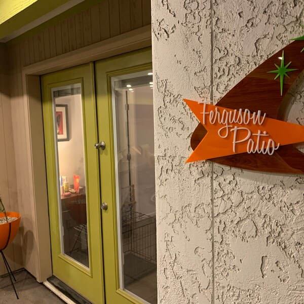 Mid Century Modern Atomic "boomerang" Family Name Sign | MCM Welcome ...