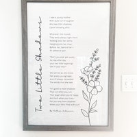 Mother Poem Printable Wall Art, Two Little Shadows, Poem for Mom, Gift ...