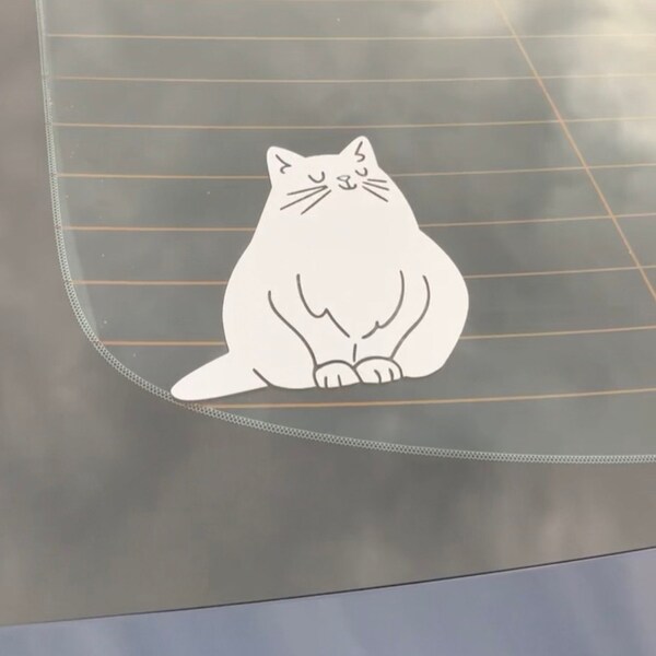 Fat Cat Vinyl Decal Sticker Cat Love Sticker for Hydro Flask, Kitty ...