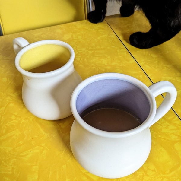 Purple Potbelly Coffee Mug, 14 Oz. Stoneware Ceramic Pottery Cup in ...