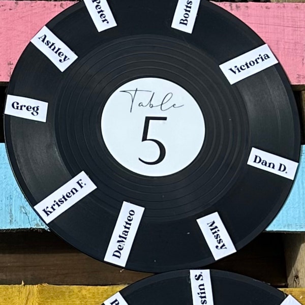 Wedding Record Table Numbers | Custom Photo Vinyl Record Sticker for ...