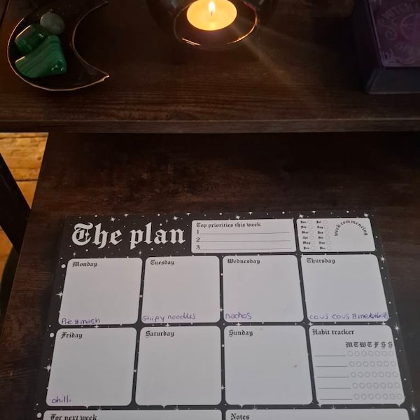 Goth Weekly Planner Pad, Undated Gothic Organiser to Do List & Habit ...