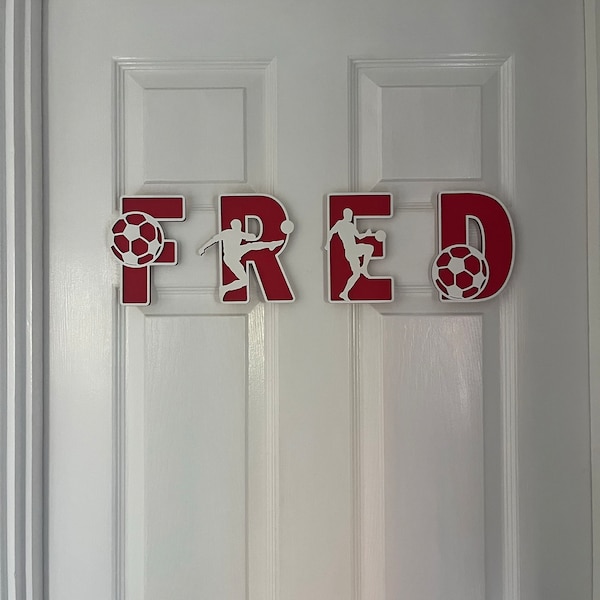 Football Name Sign - Football Letters - Personalised Name Sign - Custom ...