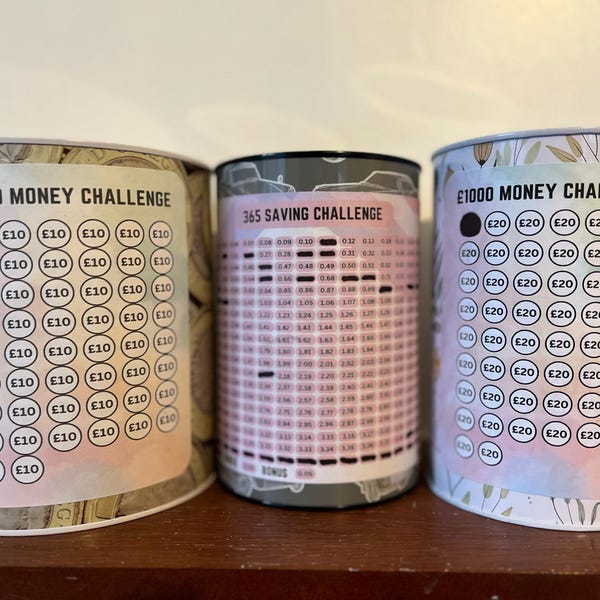 1p STICKER Penny Saving Challenge Money Tin Box Sticker - Etsy