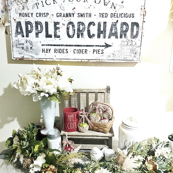 Personalized Apple Orchard Sign – Rustic Fall Decor, Modern Farmhouse ...