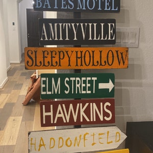 Halloween Directional Sign Halloween Porch Sign Cedar Wood Lawn ...