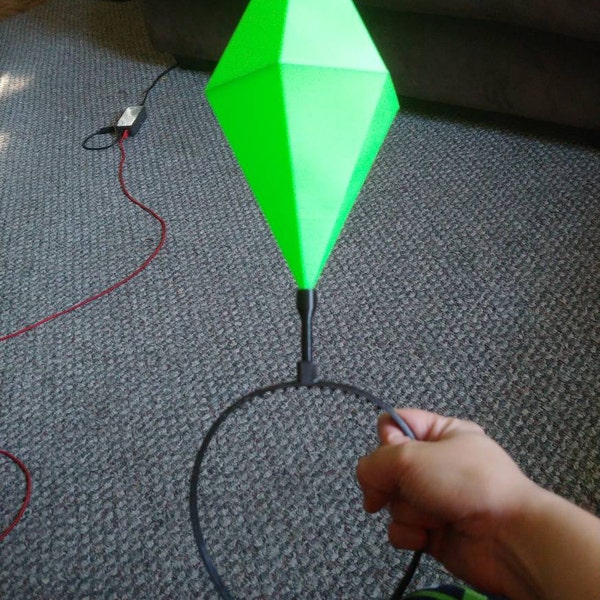 HUGE Sims LED Plumbob Headband / Life Size Light up Mood Plum Bob ...