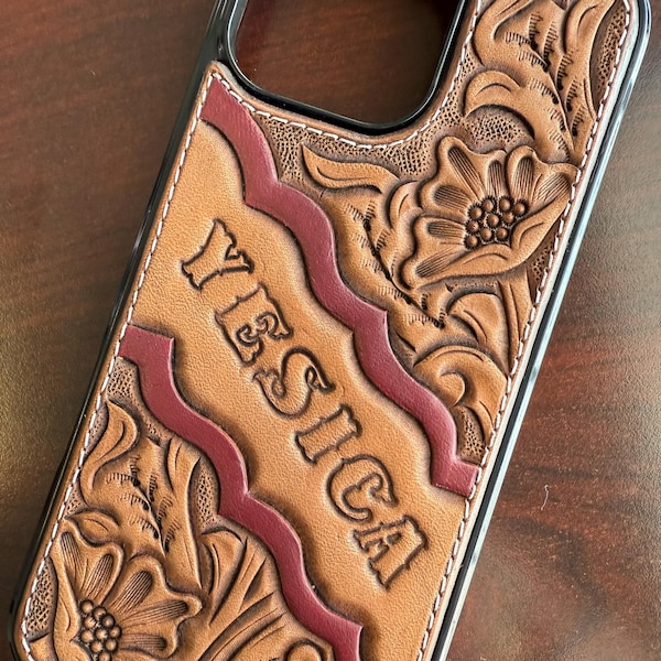 Stamped Leather Claw Clip for Hair - Country & Western Style - Etsy