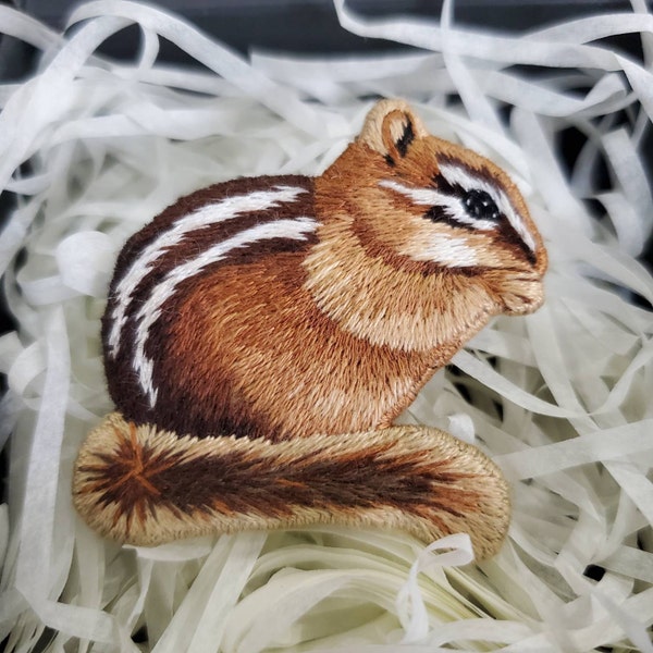 Chipmunk Embroidered Brooch, Hand Embroidery, Brooch Animal - Etsy