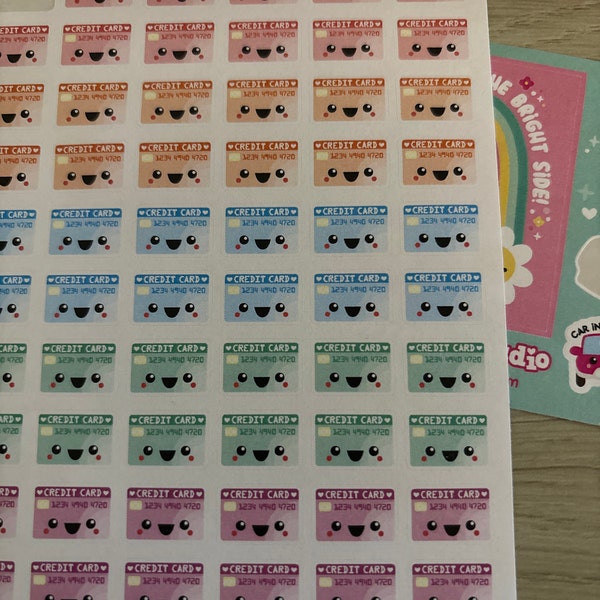 60 Cute Credit Card Planner Stickers - Etsy