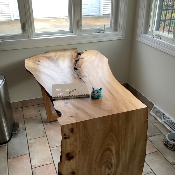Live Edge Entryway Waterfall Table - Etsy