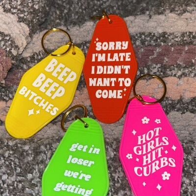 Funny Quote Motel Keychain SVG PNG DXF Sorry I'm Late Retro Hotel ...